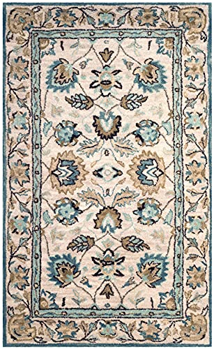 SAFAVIEH Antiquity Collection 3' x 5' Peacock / Blue AT812B Handmade Traditional Oriental Premium Wool Area Rug