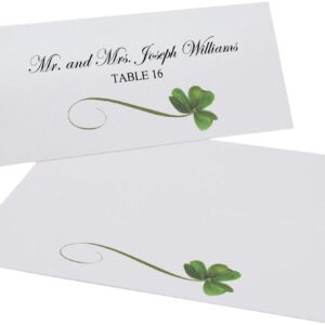 Shamrock Printable Place Cards, Set of 60 (10 Sheets), Laser & Inkjet Printers - Wedding, Party, Dinner, and Special Events - Made in the USA