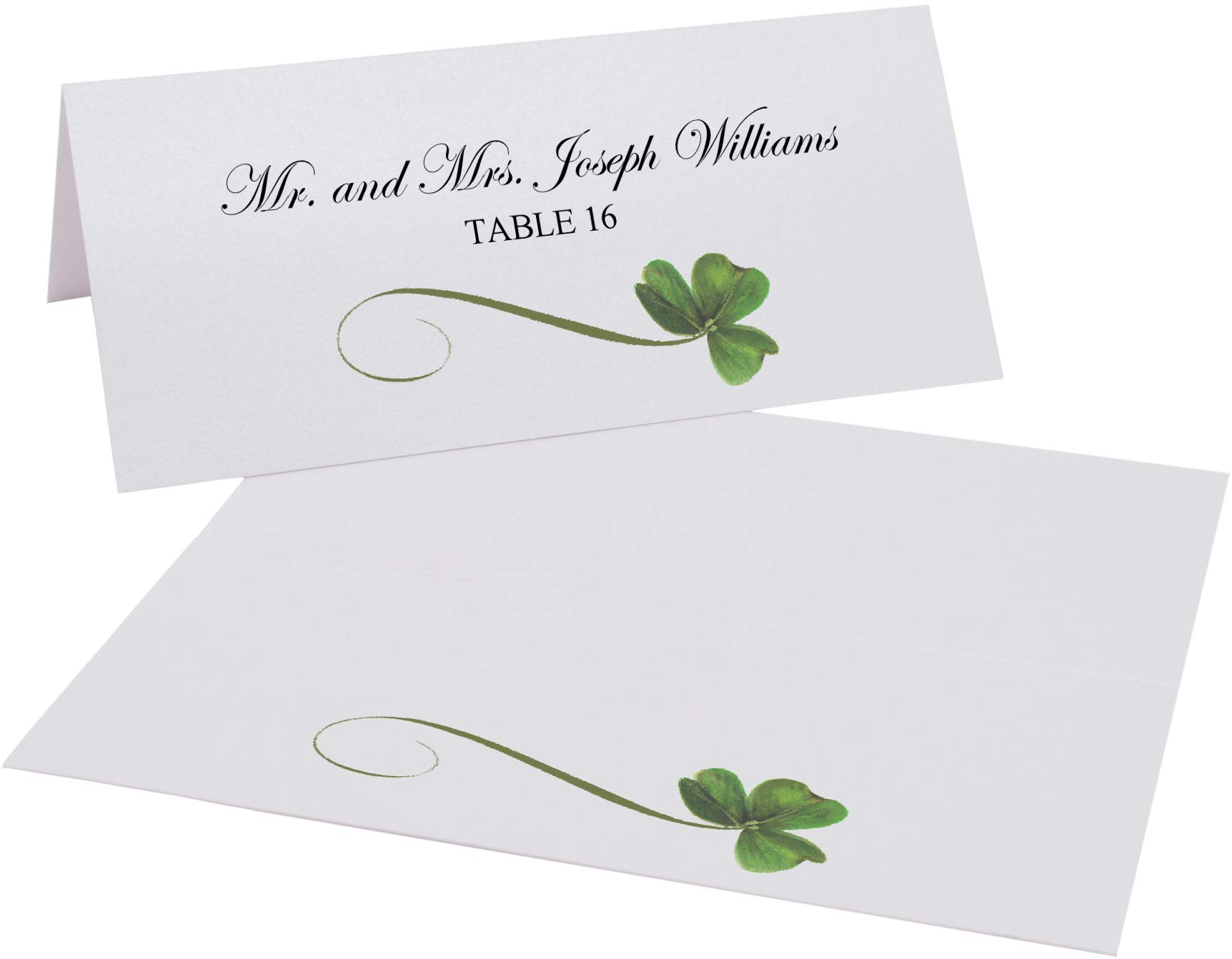 Shamrock Printable Place Cards, Set of 60 (10 Sheets), Laser & Inkjet Printers - Wedding, Party, Dinner, and Special Events - Made in the USA