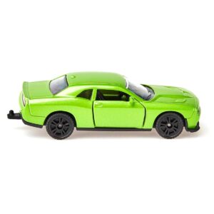 Siku 1408, Dodge Challenger SRT Hellcat, Metal/Plastic, Green, Opening Doors, Toy car for Children