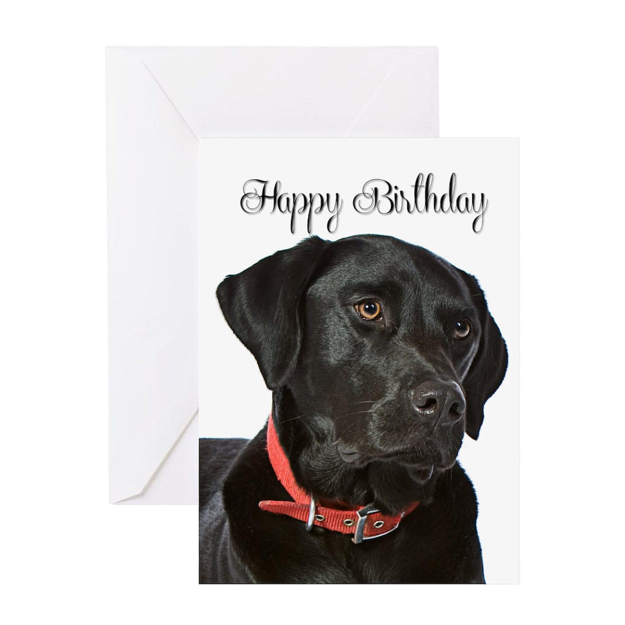 CafePress Black Lab Birthday Card Folded Greeting Card Matte