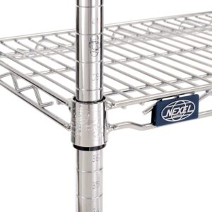 Nexel 14" x 30" x 74", 4 Tier Adjustable Wire Shelving Unit, NSF Listed Commercial Storage Rack, Chrome Finish, leveling feet