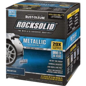 rust-oleum 299745 rocksolid metallic garage floor coating, 2.5 quarts (pack of 1), brilliant blue, 128 fl oz