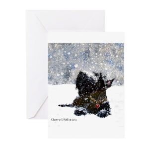 cafepress scottish terrier christmas greeting card (20-pack), note card with blank inside, birthday card glossy