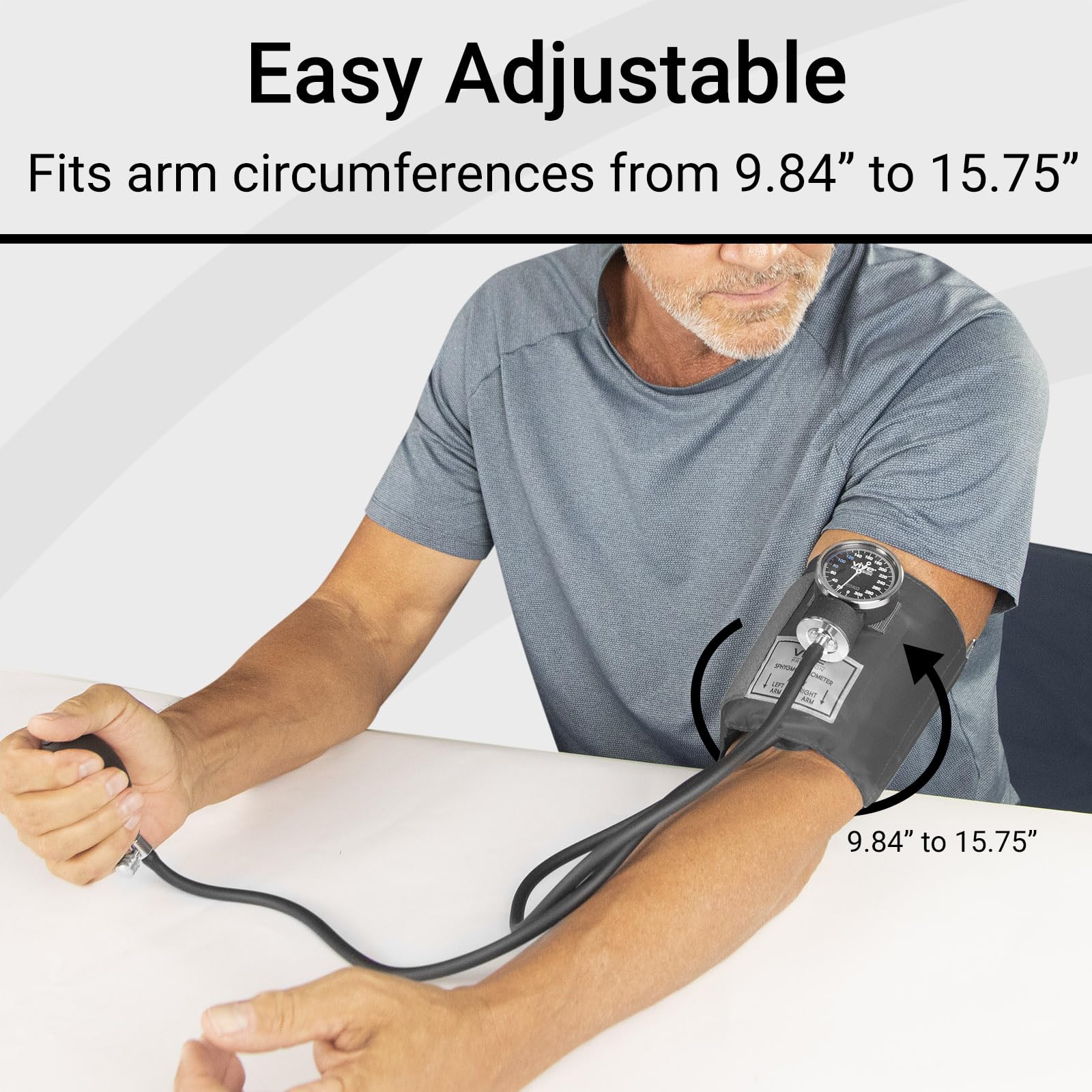 Vive Precision Manual Blood Pressure Cuff - Aneroid Sphygmomanometer with Case - BP Kit Monitor for Adults, Nurses - One Hand, One Tube Upper Arm Cuff Machine - BPM Meter Device for Professionals