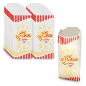 mt products small popcorn bags - 100 pack party bags | popcorn boxes hold 1 oz of popcorn each | premium carnival party supplies for to-go snacks and treats | measure 8 x 3.5 inches