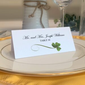 shamrock printable place cards, set of 60 (10 sheets), laser & inkjet printers - wedding, party, dinner, and special events - made in the usa