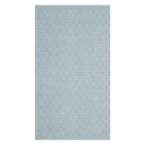 safavieh montauk collection accent rug - 3' x 5', ivory & light blue, handmade flat weave cotton, ideal for high traffic areas in entryway, living room, bedroom (mtk515d)