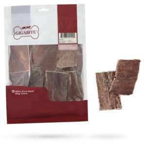 gigabite assorted beef gullet jerky (1-pound) - all natural, free range beef esophagus taffy dog treat by best pet supplies