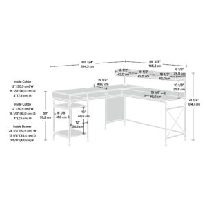 Sauder Canal Street L-Desk, in Northern Oak finish