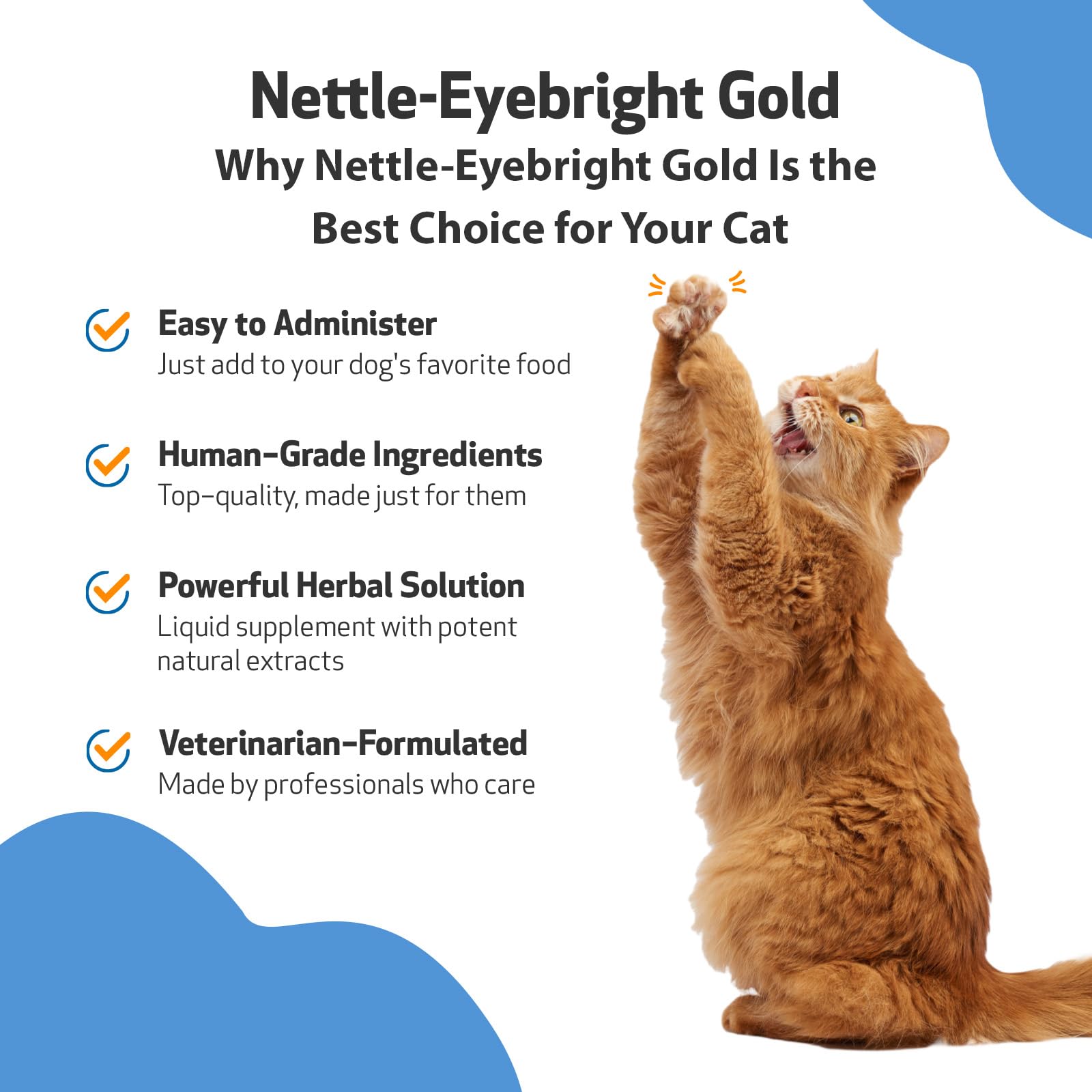 Pet Wellbeing Nettle-Eyebright Gold for Cats - Vet-Formulated - Seasonal Allergies, Hay Fever, Allergic Rhinitis - Natural Herbal Supplement 2 oz (59 ml)