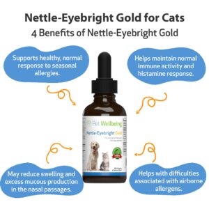 Pet Wellbeing Nettle-Eyebright Gold for Cats - Vet-Formulated - Seasonal Allergies, Hay Fever, Allergic Rhinitis - Natural Herbal Supplement 2 oz (59 ml)