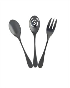 knork titanium coated stainless steel serving set, matte black