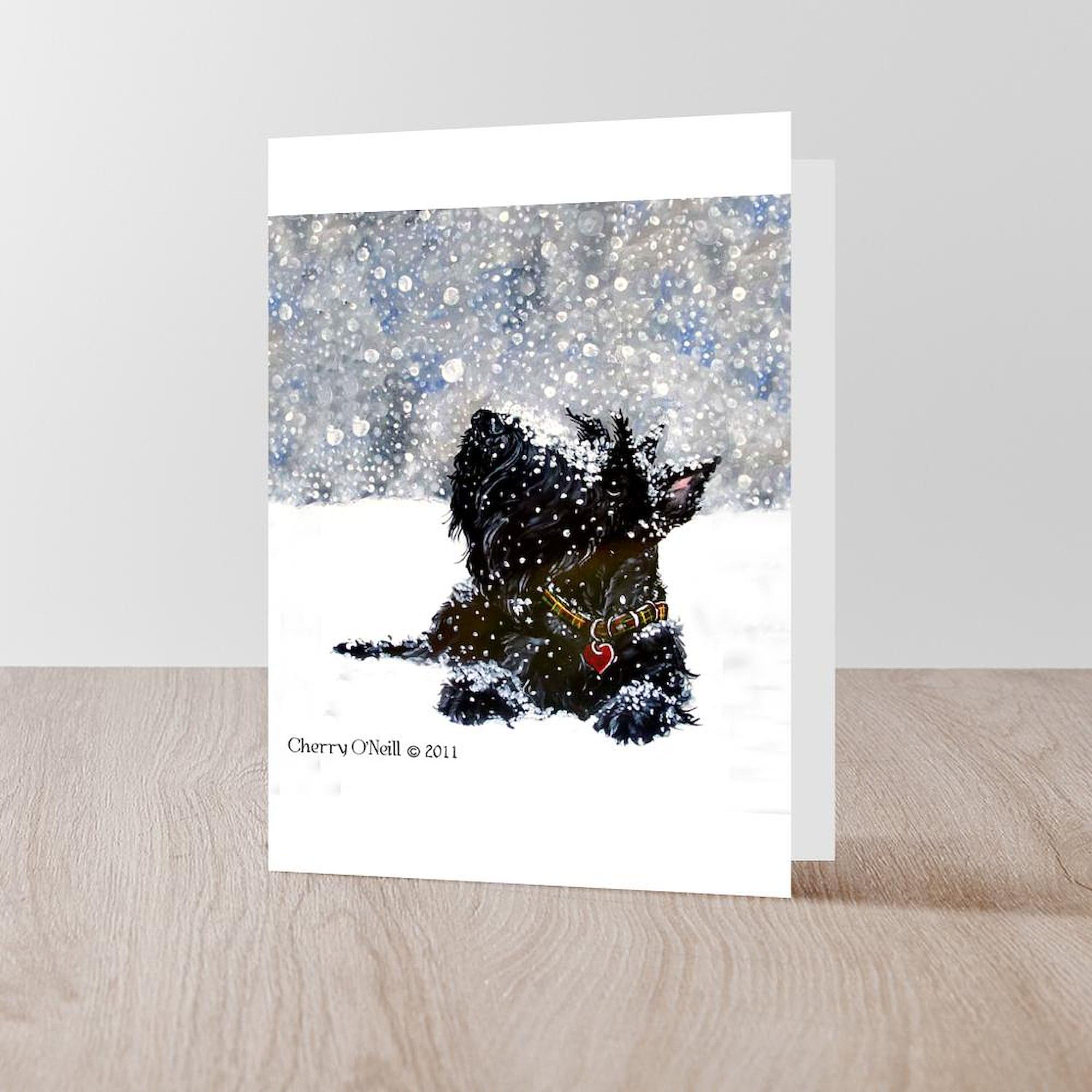 CafePress Scottish Terrier Christmas Greeting Card (20-pack), Note Card with Blank Inside, Birthday Card Glossy