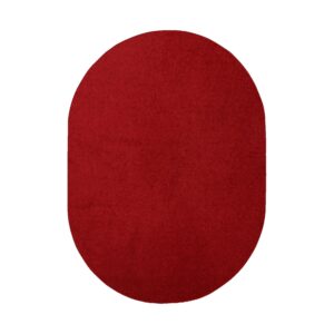 bright house solid color oval shape area rugs red - 5' x 7' oval, indoor, stain & fade resistant, perfect for living room, bedroom, dining room, entryway, doorway, pet & kids friendly rug, wedding