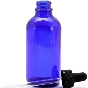 Vivaplex, 6, Cobalt Blue, 4 oz Glass Bottles, with Glass Eye Droppers