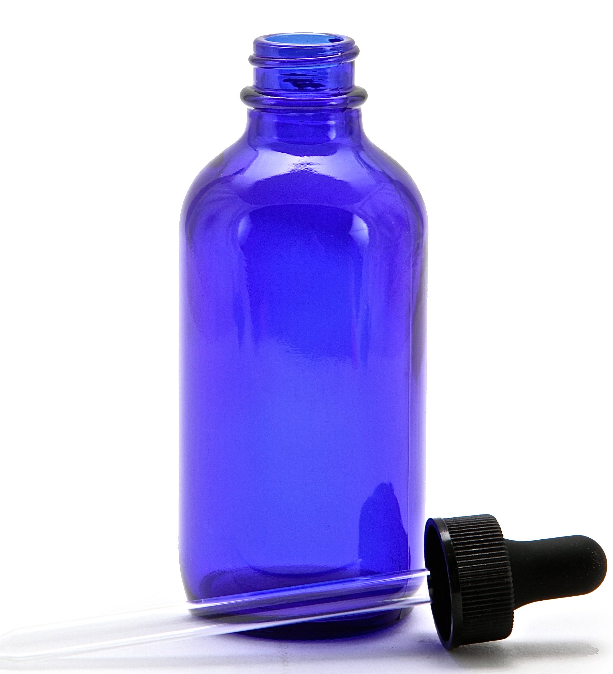 Vivaplex, 6, Cobalt Blue, 4 oz Glass Bottles, with Glass Eye Droppers