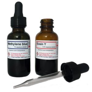 30 ML (1 oz) Methylene Blue and Eosin Y Solutions in Amber Glass Dropper Bottles (for Microscopy)