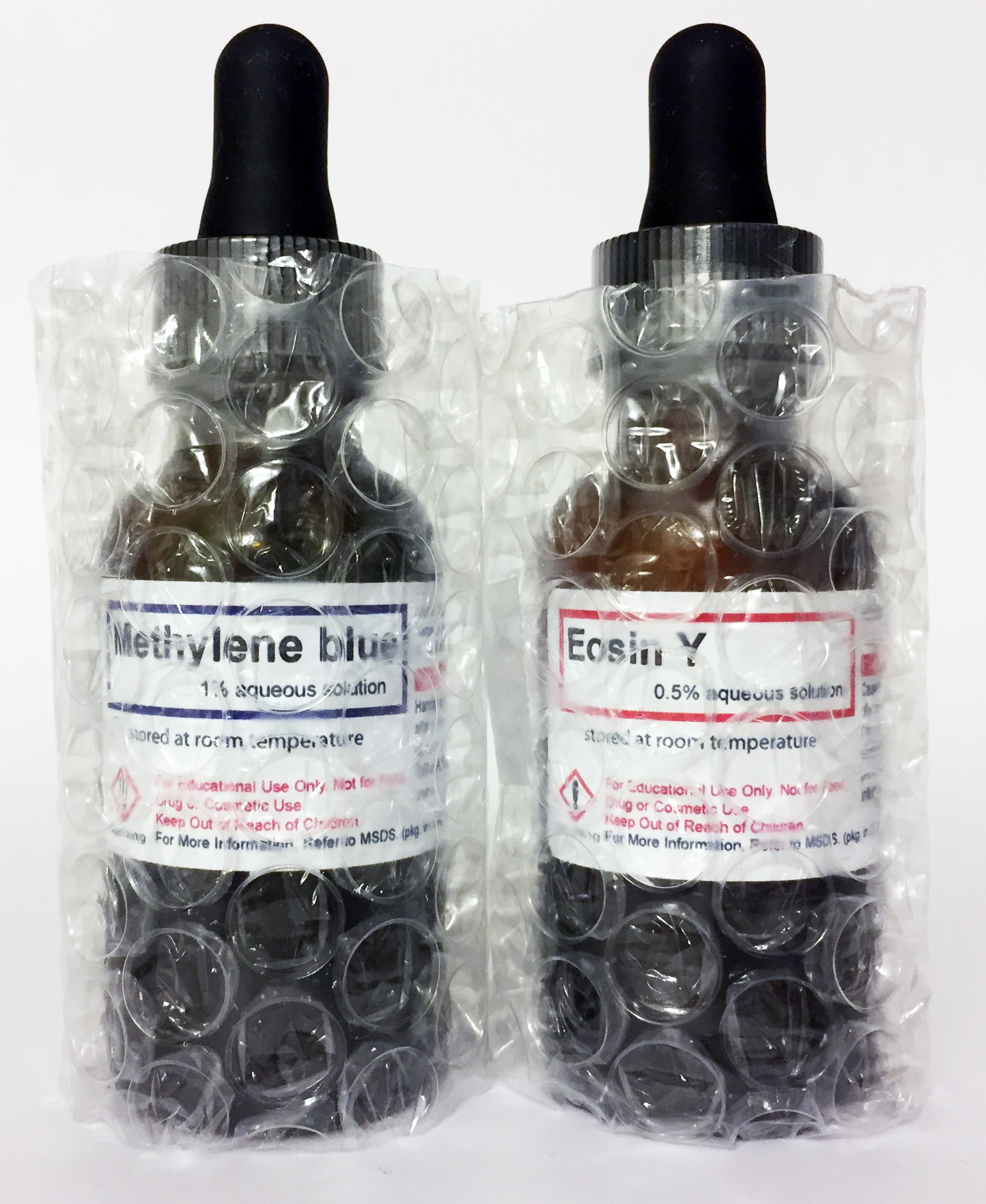 30 ML (1 oz) Methylene Blue and Eosin Y Solutions in Amber Glass Dropper Bottles (for Microscopy)