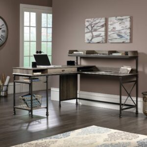 Sauder Canal Street L-Desk, in Northern Oak finish