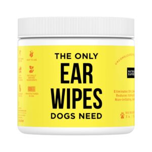 natural rapport dog ear cleaner - the only ear cleaner dogs need - ear cleaner wipes for cleaning out wax, dirt, and contaminants (wipes, 100 ct)