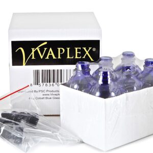 Vivaplex, 6, Cobalt Blue, 4 oz Glass Bottles, with Glass Eye Droppers