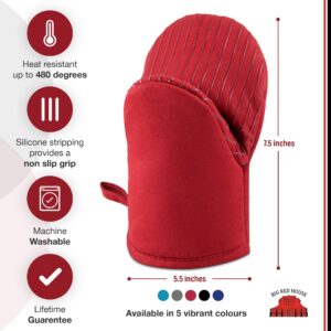 Heat-Resistant Oven Mitts - Set of 2 Silicone Kitchen Oven Mitt Gloves, Red