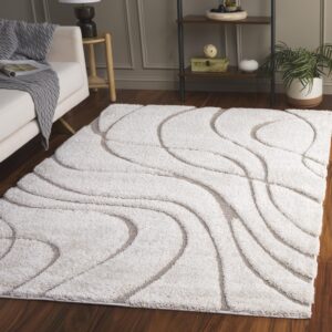 safavieh florida shag collection area rug - 6' x 9', cream & beige, non-shedding & easy care, 1.2-inch thick ideal for high traffic areas in living room, bedroom (sg471-1113)