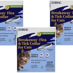 (3 Pack) Zodiac Breakaway Flea and Tick Collar for Cats, 13"