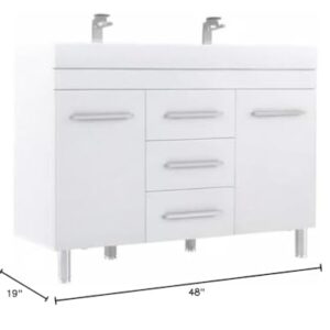 Alya Bath Ripley Bathroom Vanity, 48, White