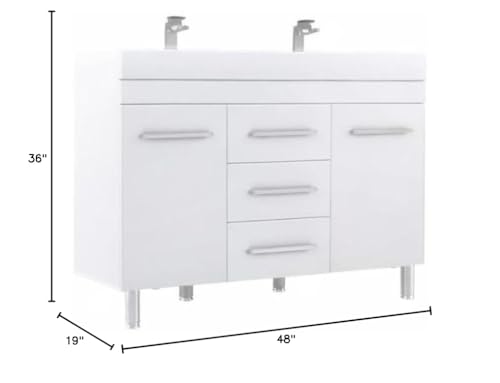 Alya Bath Ripley Bathroom Vanity, 48, White