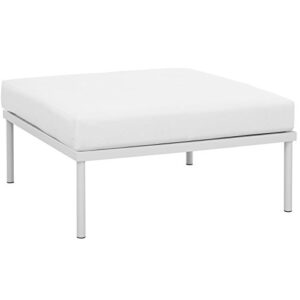 modway harmony aluminum outdoor patio ottoman with cushion in white white