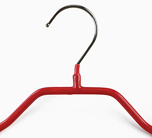 Mawa by Reston Lloyd BodyForm Series Non-Slip Space-Saving Clothes Hanger for Jackets, Suits & Coats, 16-1/2", Style 42/L, Set of 5, Red