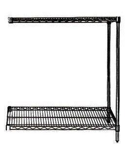 Omega Products Corporation 21" Deep x 36" Wide x 36" High 2 Tier Black Add-On Shelving Unit