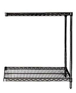 Omega Products Corporation 21" Deep x 36" Wide x 36" High 2 Tier Black Add-On Shelving Unit