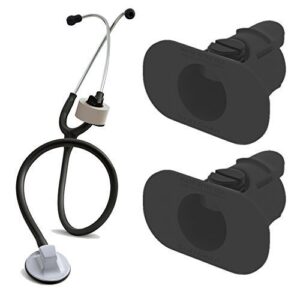 StatGear Stethoscope Tape Holder - Medical Items for Nurses, Paramedics, EMT, EMS - Pack of 2, Black