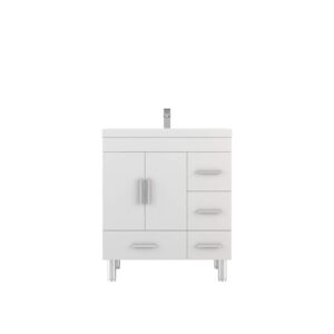 Alya Bath Ripley Bathroom Vanity, 30", White