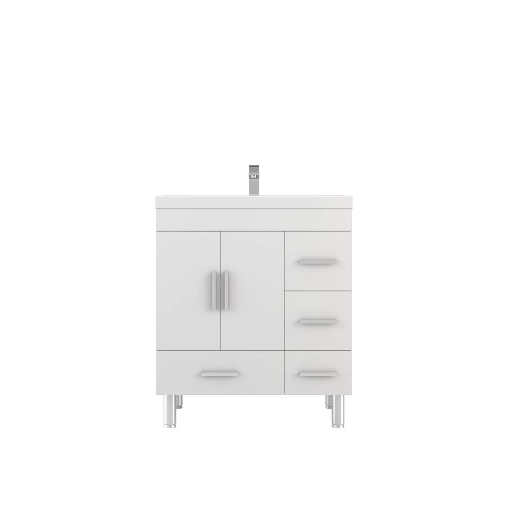 Alya Bath Ripley Bathroom Vanity, 30", White