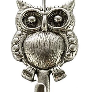 Small Owl Wall Hook, Set of 3, Silver HK-618AS