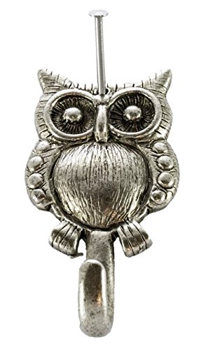 Small Owl Wall Hook, Set of 3, Silver HK-618AS