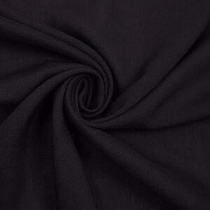 Rayon Challis Fabric by The Yard - 60" Inches Wide - Lightweight Rayon Fabric - Use Rayon Fabric by The Yard for Lounge Wear, Jumpsuits, Pajamas, and Skirts - Black, 2 Continuous Yards