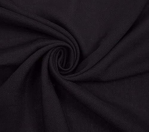 Rayon Challis Fabric by The Yard - 60" Inches Wide - Lightweight Rayon Fabric - Use Rayon Fabric by The Yard for Lounge Wear, Jumpsuits, Pajamas, and Skirts - Black, 2 Continuous Yards