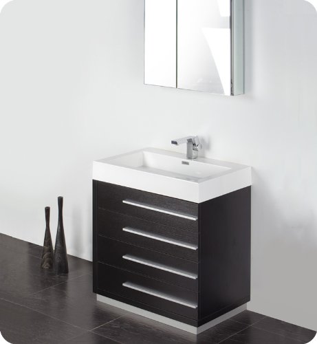 Fresca Livello 30" Black Modern Bathroom Cabinet - Cabinet Only (Sink Not Included)