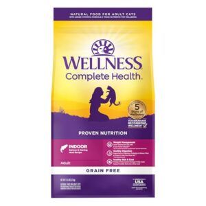 wellness natural pet food complete health natural grain free salmon & herring indoor dry cat food, 11.5 pound bag