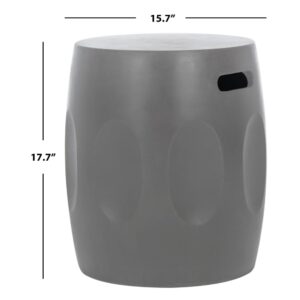 SAFAVIEH Outdoor Collection Zuri Modern Dark Grey Concrete Round Accent Table (Fully Assembled)