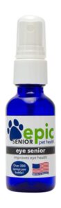 epic pet health eye senior - all natural liquid spray supplement for older pets - stop the aging process - better eyesight - mist over eyes and put in food & water (1 oz)