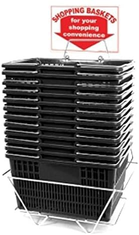 Only Hangers Set of 12 Black Shopping Basket Set