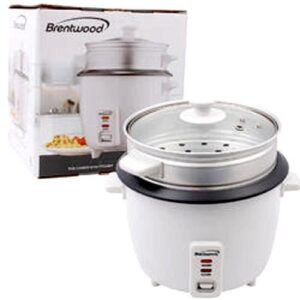 brentwood 8cup rice cooker with steamer white, 4 piece set