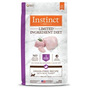 instinct limited ingredient diet grain free recipe with real rabbit natural dry cat food, 4.5 lb. bag