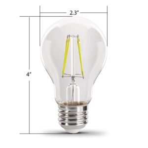 Feit Electric - A19/TPK/LED 25W Equivalent Pink Filament Dimmable Clear Glass Colored LED Light Bulb